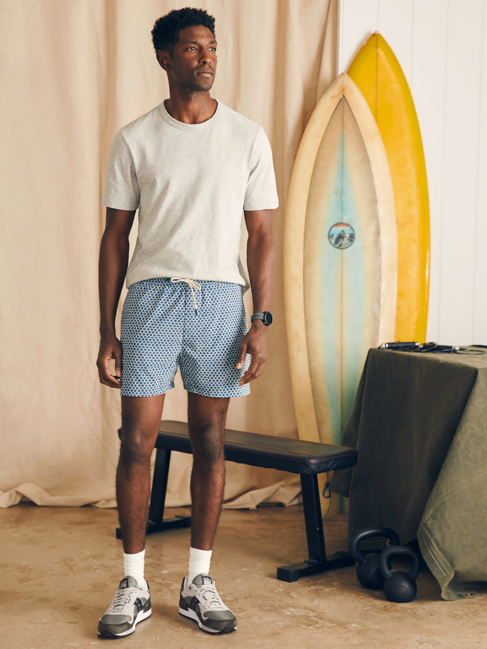 Faherty Shorelite Swim Trunks 7" Inseam in Fishscale – CHROME