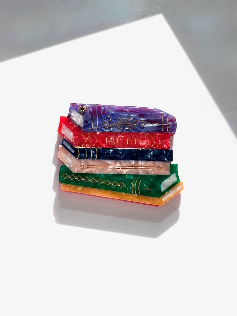 Solar Eclipse Hand-painted Book Stack Compact Mirror – CHROME