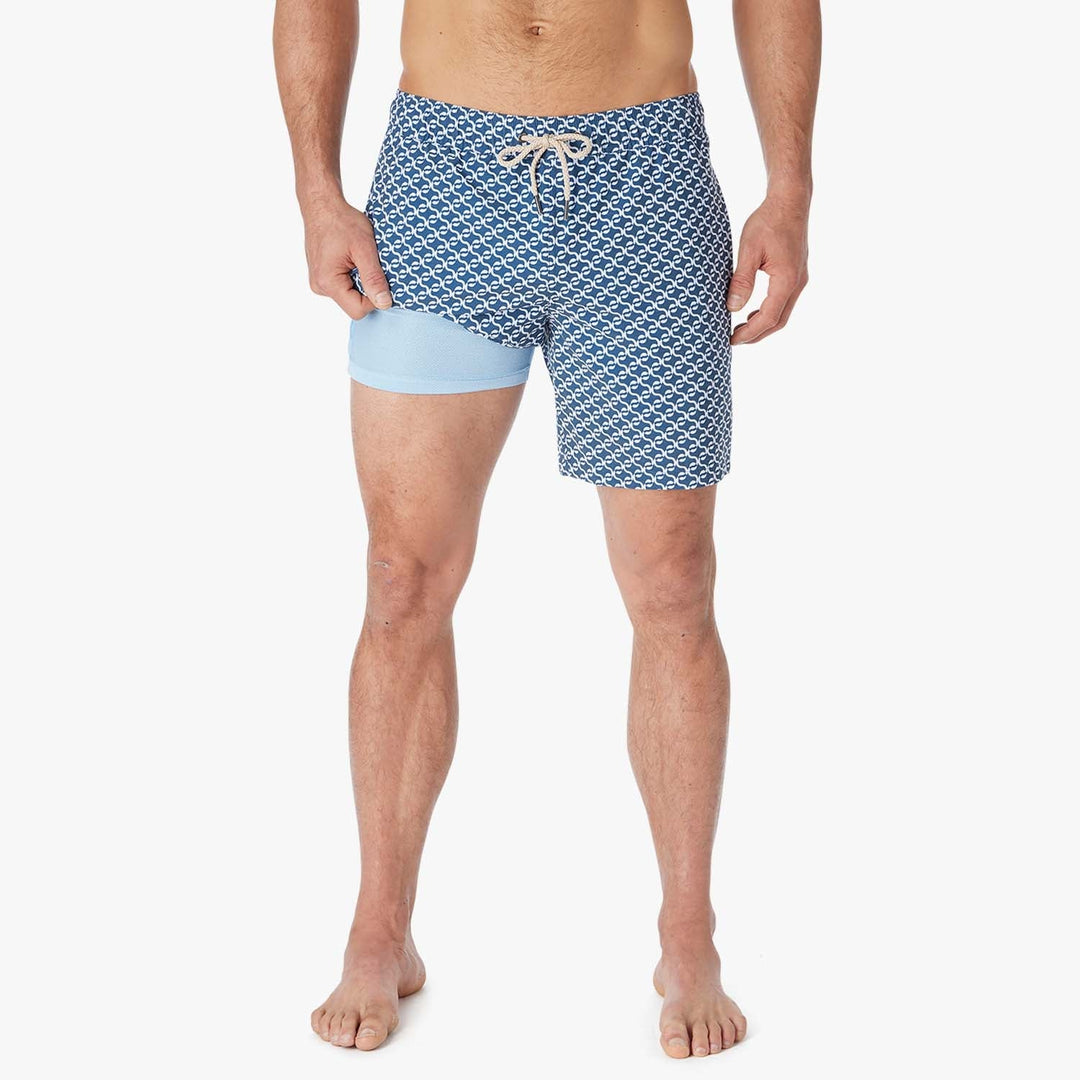 Fair Harbor Bayberry Swim Trunks in Navy Geo – CHROME