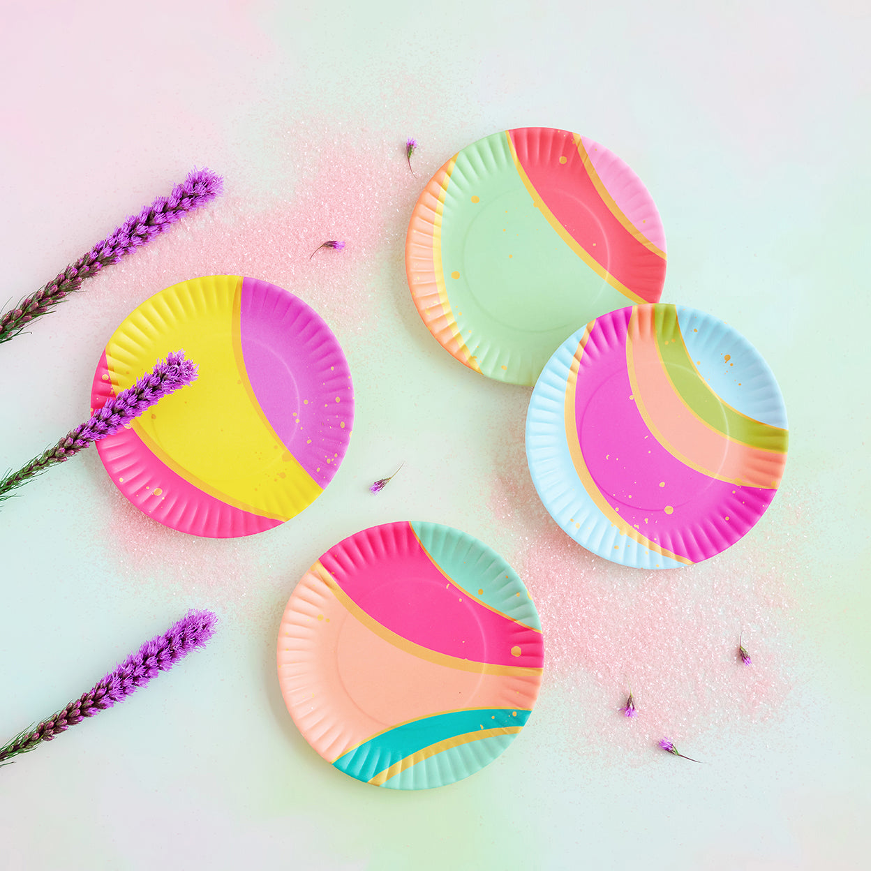 Color Couture Stripe Plate, Set of 4 – CHROME