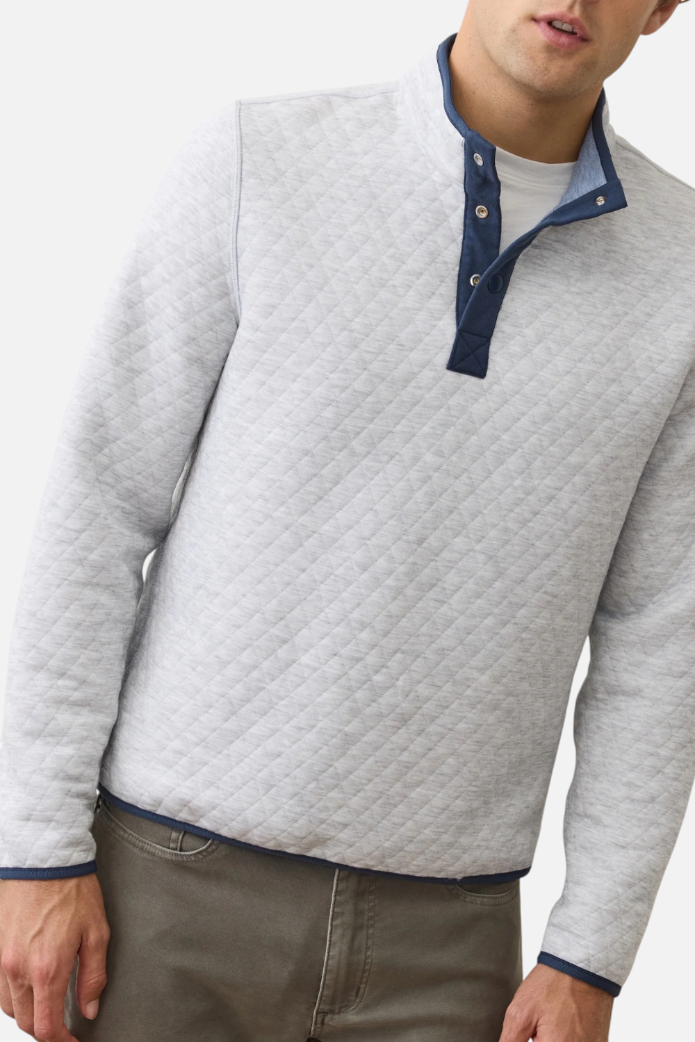 Marine Layer Men's Corbet Reversible Pullover in Mid Blue & Light Grey ...