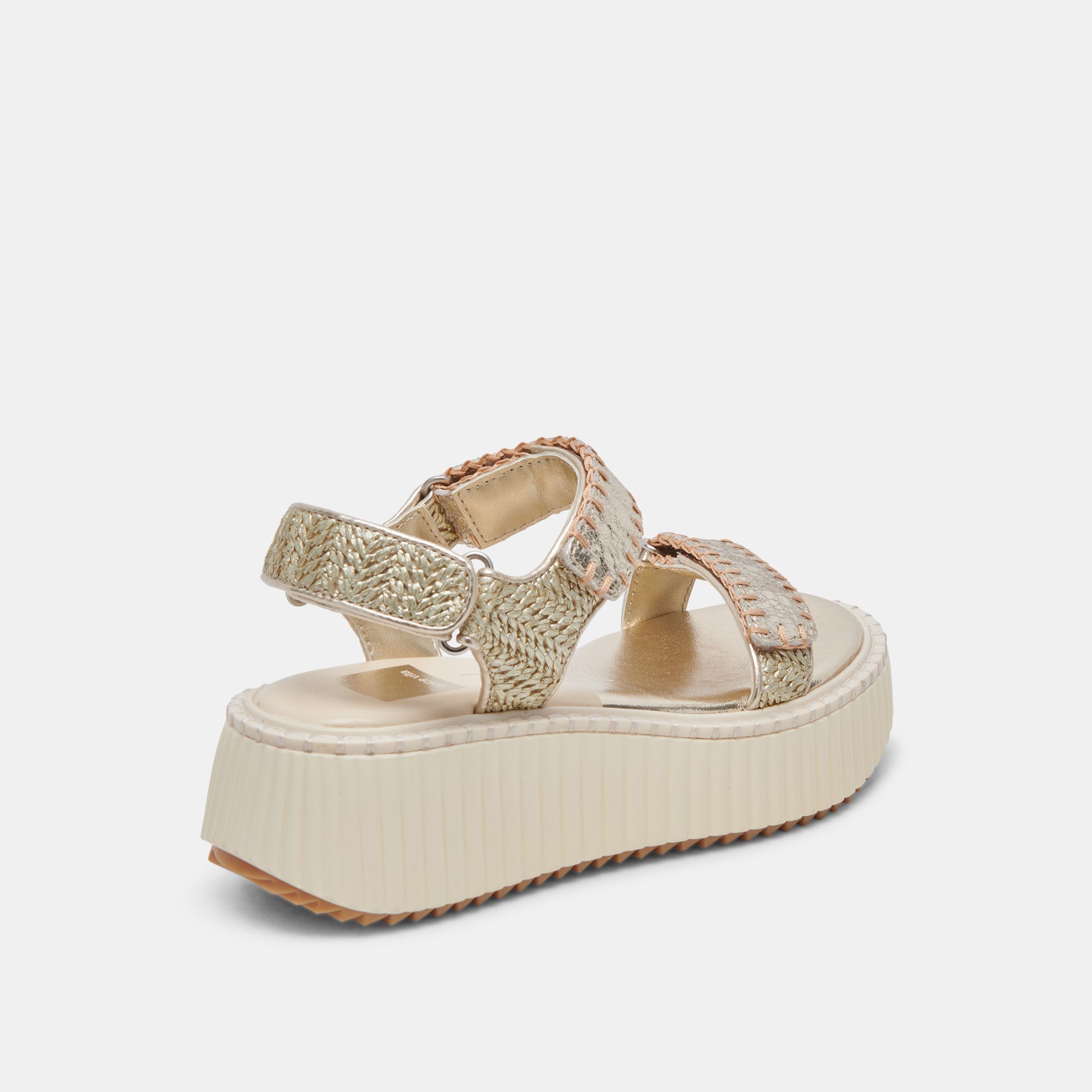 Dolce Vita Debra Platform Sandals in Platinum Distressed Leather – CHROME