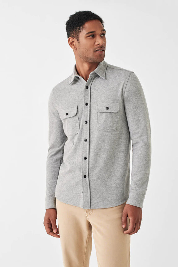Faherty Legend Sweater Shirt in Fossil Grey Twill – CHROME
