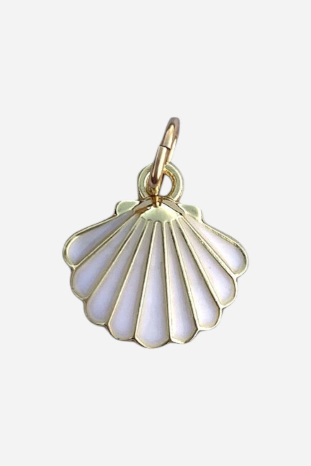 Farrah B White Enamel Shell Charm – CHROME