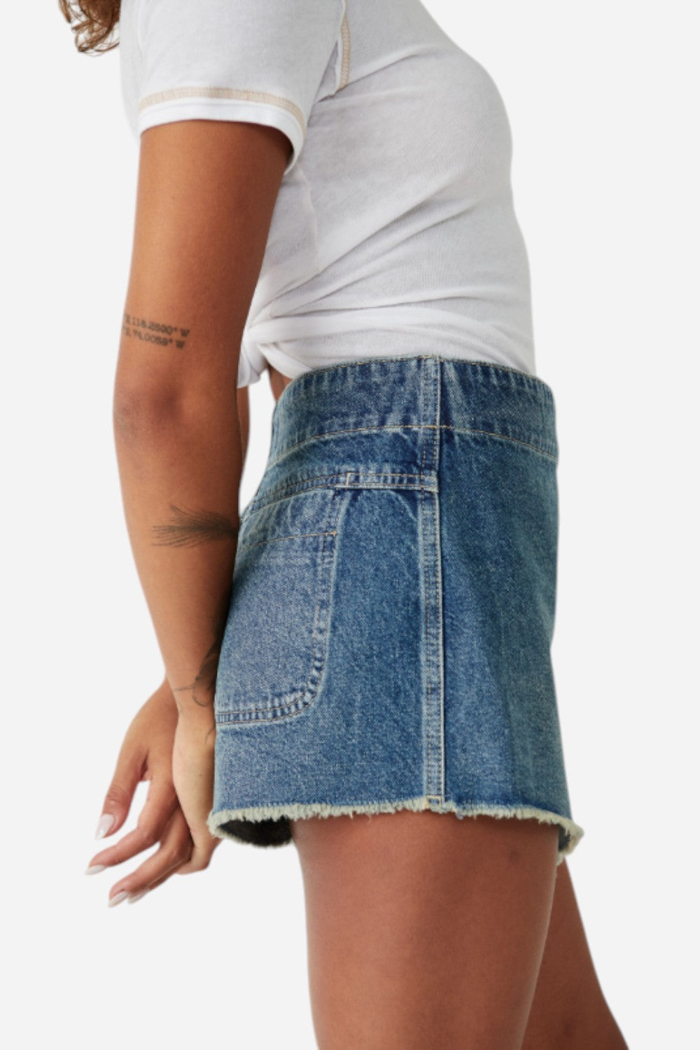 Free People Emmy Denim Skort in Misty Blue – CHROME