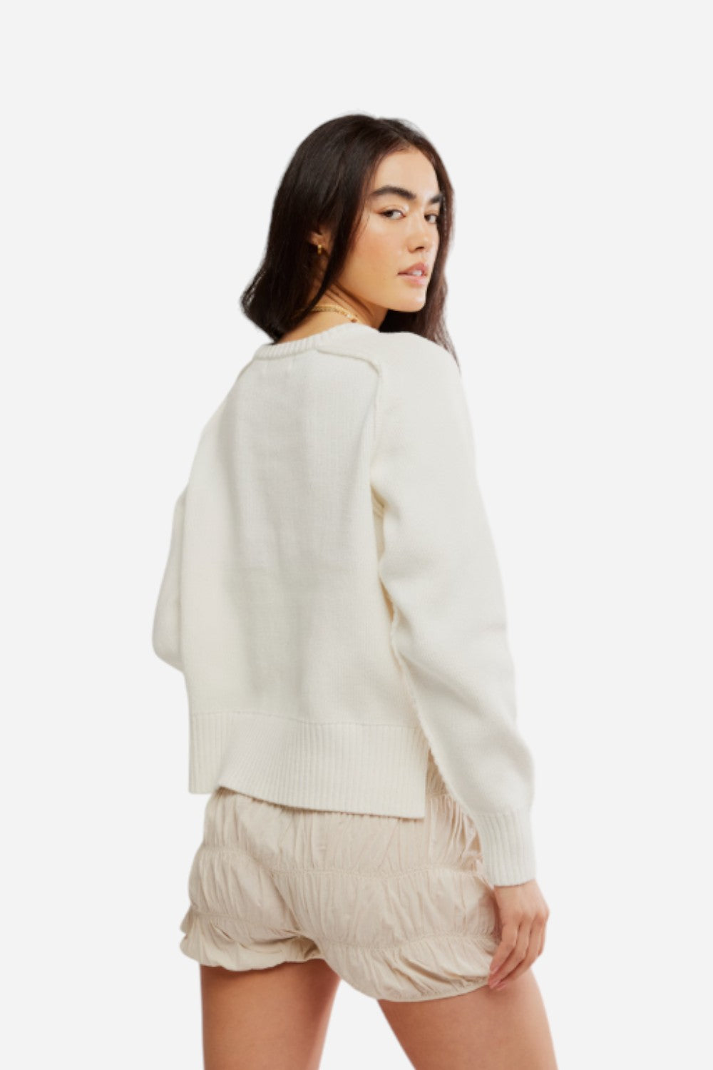 Free People Spring Street Pullover in Optic White – CHROME