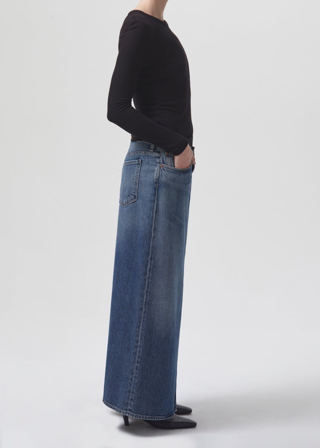 Agolde Leif Maxi Skirt in Swing – CHROME