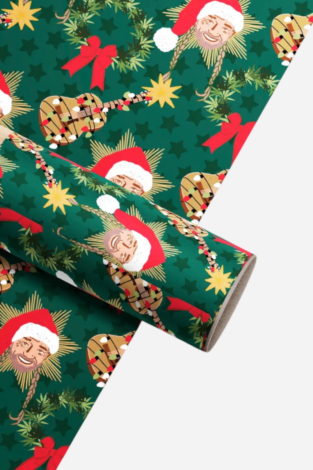 Mother of the Moon Santa Willie Nelson Wrapping Paper - Single Sheet ...