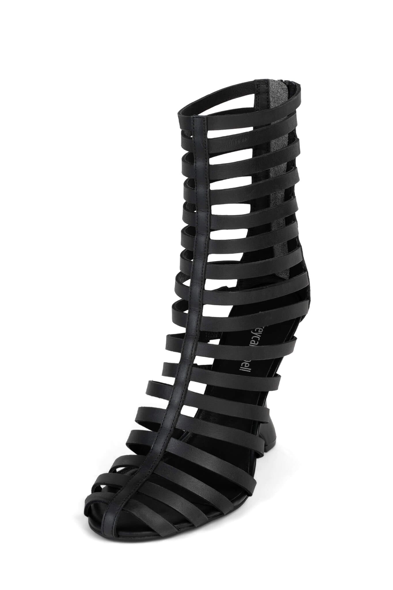 Jeffrey Campbell Santigold Gladiator Boots in Black – CHROME