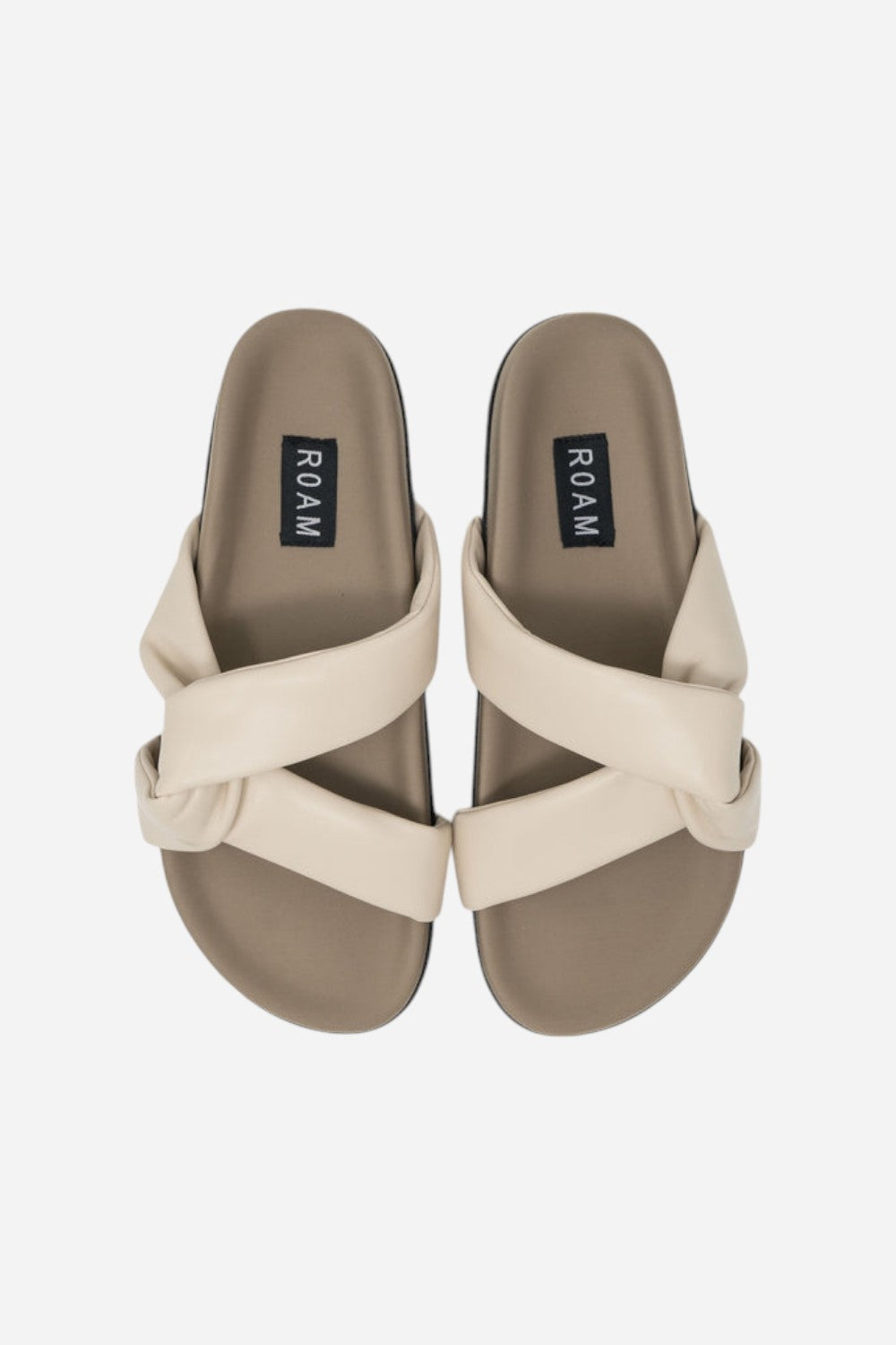 Roam Side Slip Sandals in Cream Vegan Leather – CHROME