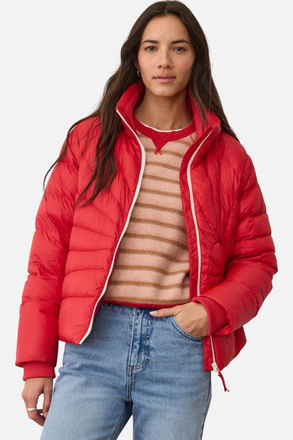 Marine Layer Sunbeam Puffer Jacket in Cherry Red – CHROME