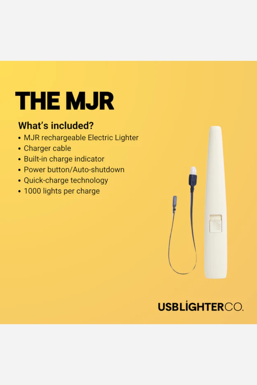 USB Lighter Company MJR Electric Arc Lighter in White – CHROME