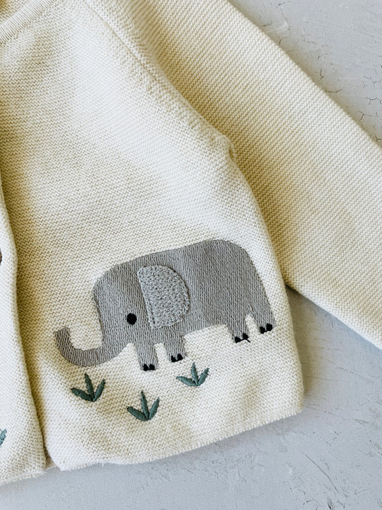 Viverano Animal Safari Embroidered Baby Cardigan Sweater – CHROME