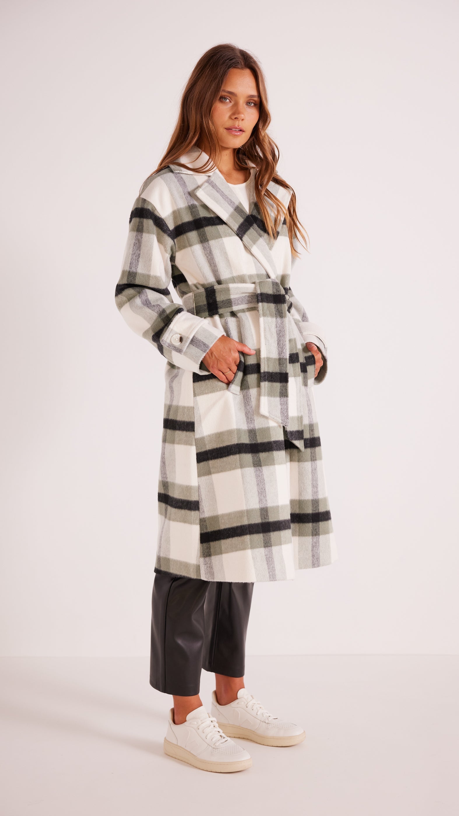 Minkpink Watson Wool Blend Check Coat – CHROME