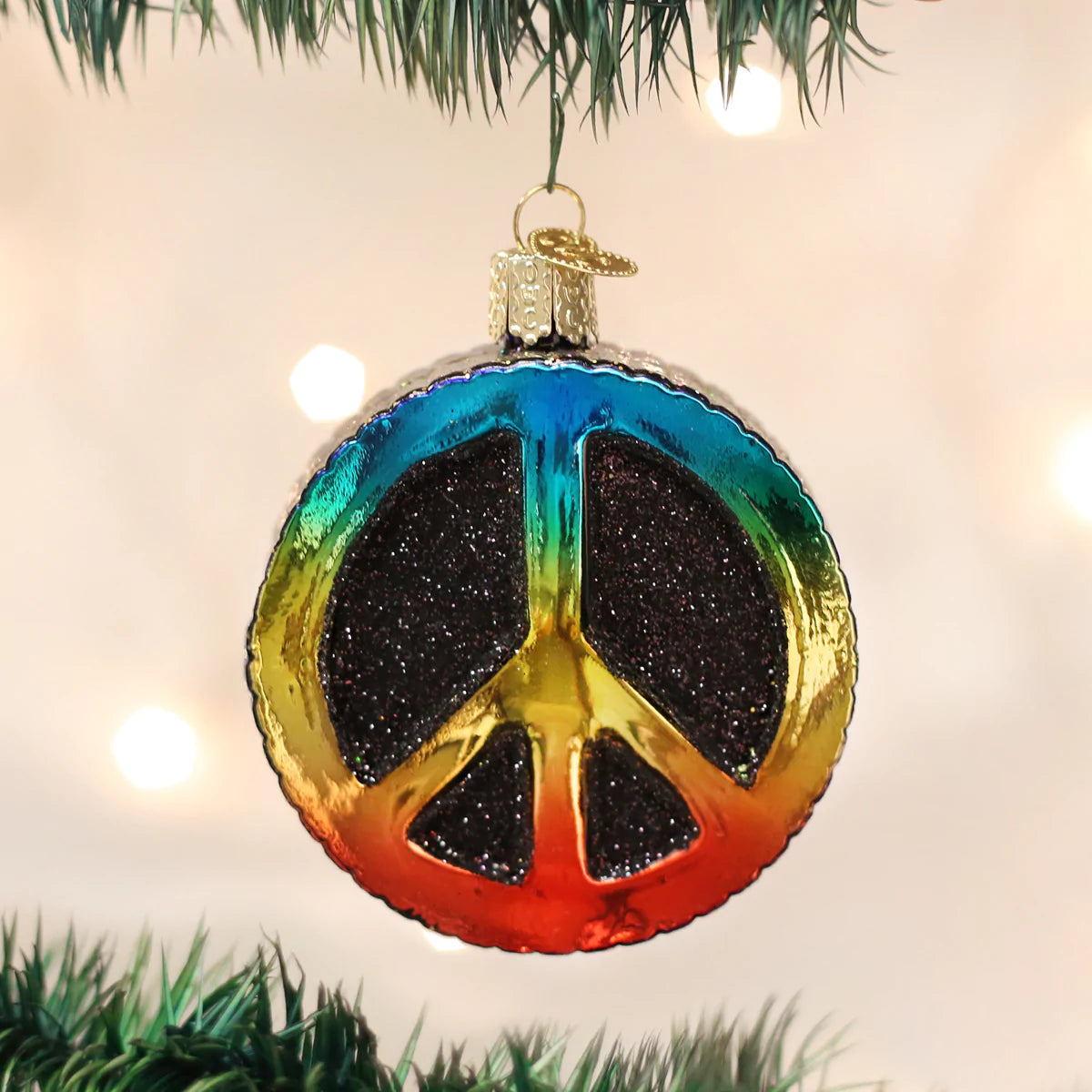 Peace Sign Ornament – CHROME
