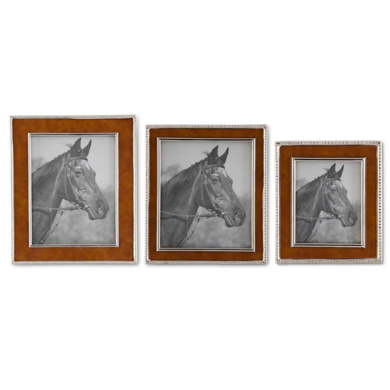 Brown Leather Frames With Silver Trim, 4x6 – CHROME