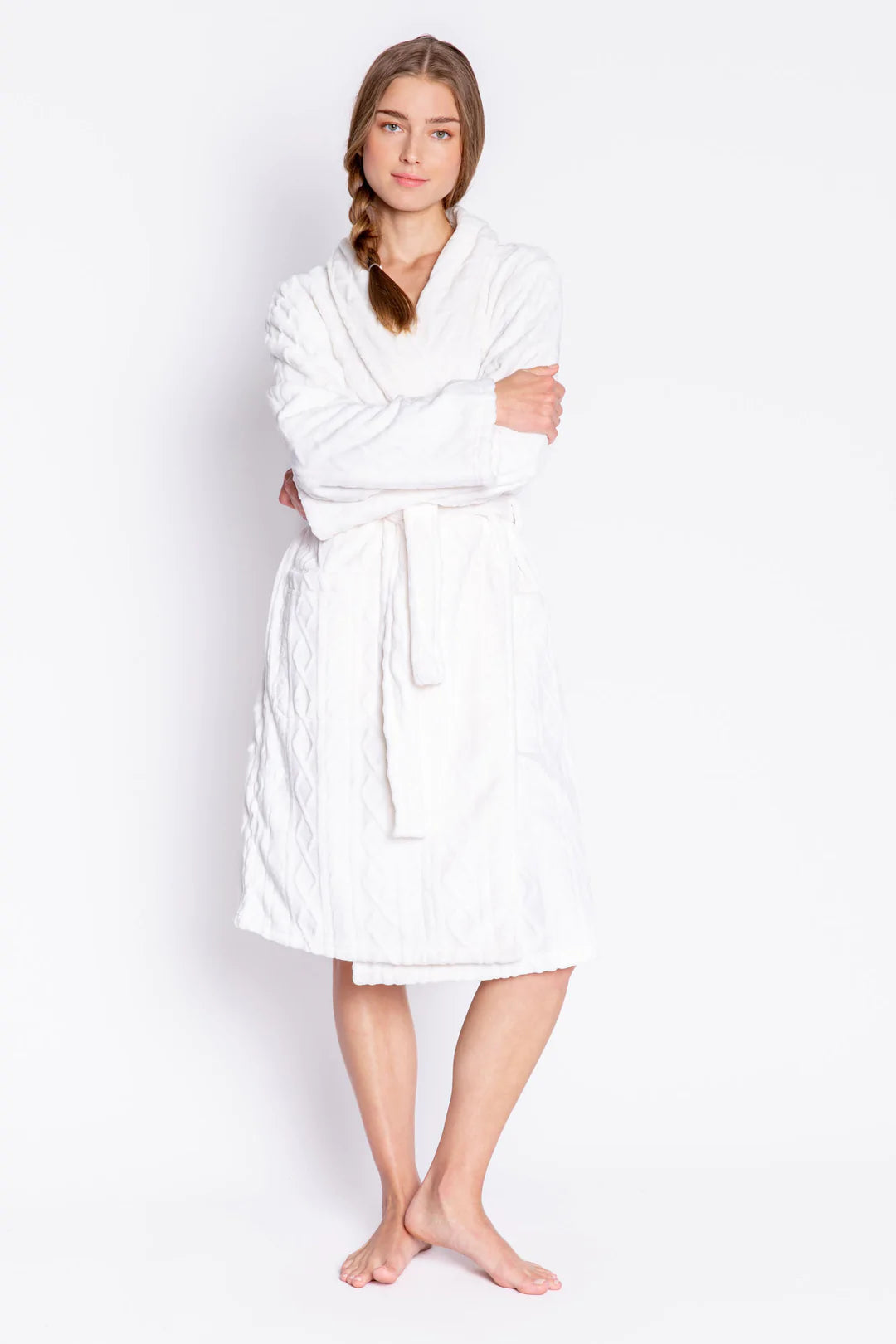 Cable Knit Robe in Ivory – CHROME