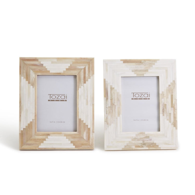 Marbleized Bone Frame in 5x7 – CHROME